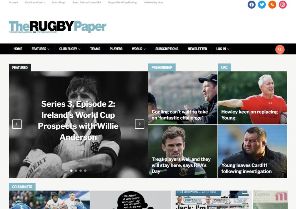 The Rugby News Paper: In-Depth Analysis - The London Media